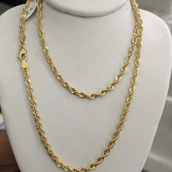 unbrand | Jewelry | 4kt Real Gold Rope Chain 3mm 22 Inch | Poshmark